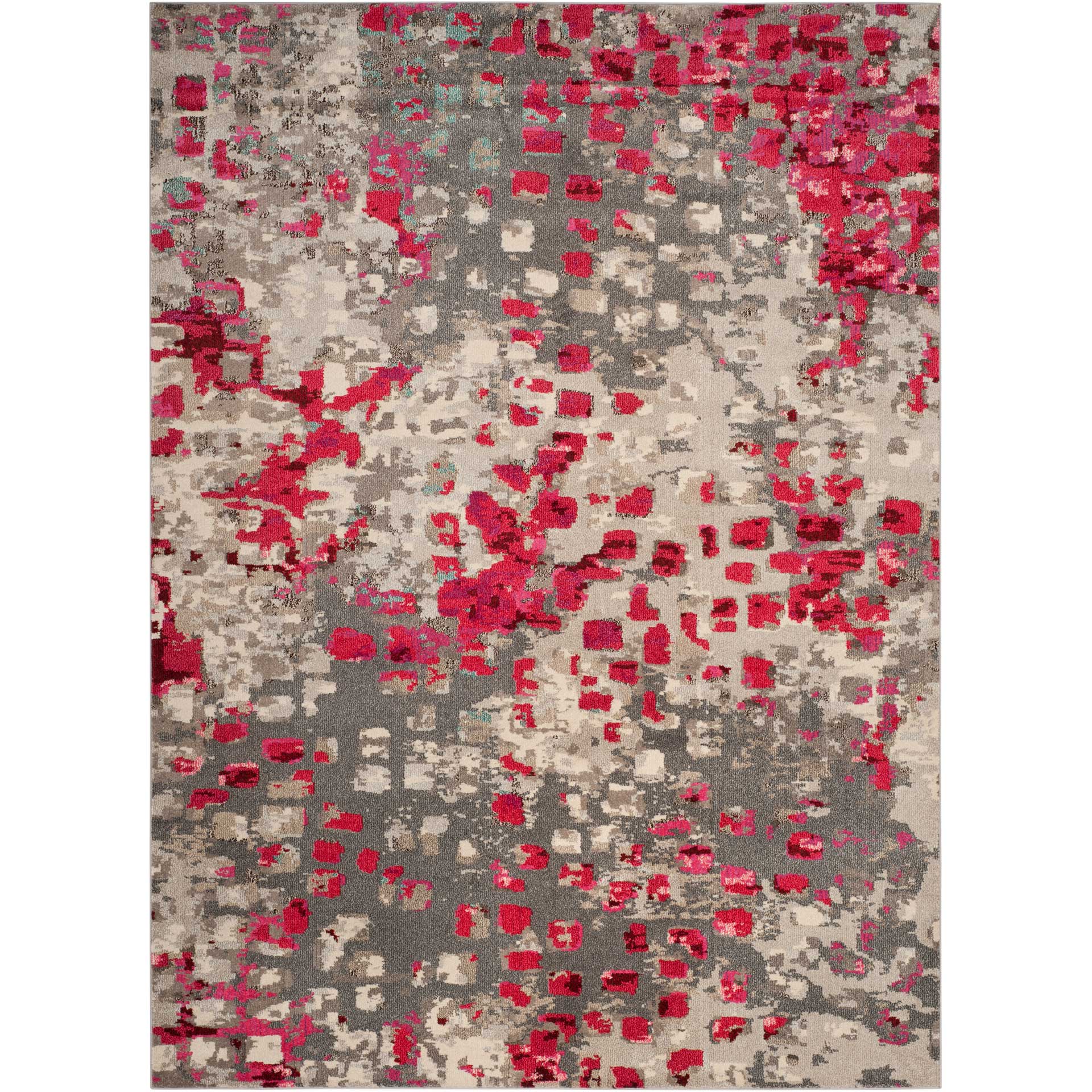 Monaco Gray/Red Area Rug - Froy.com