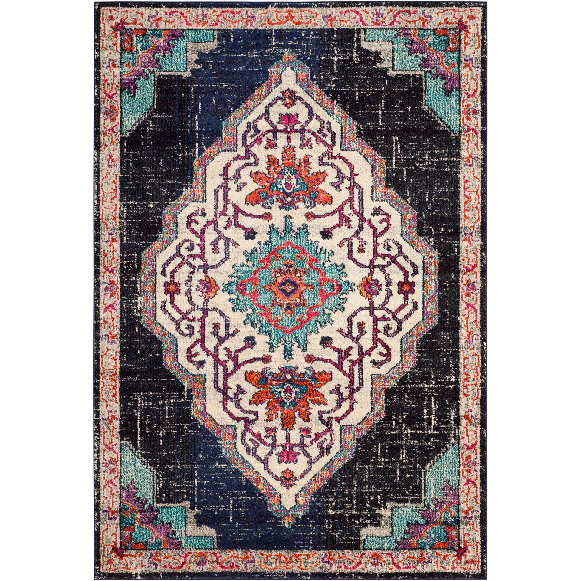 Monaco Black/Blue Area Rug - Froy.com
