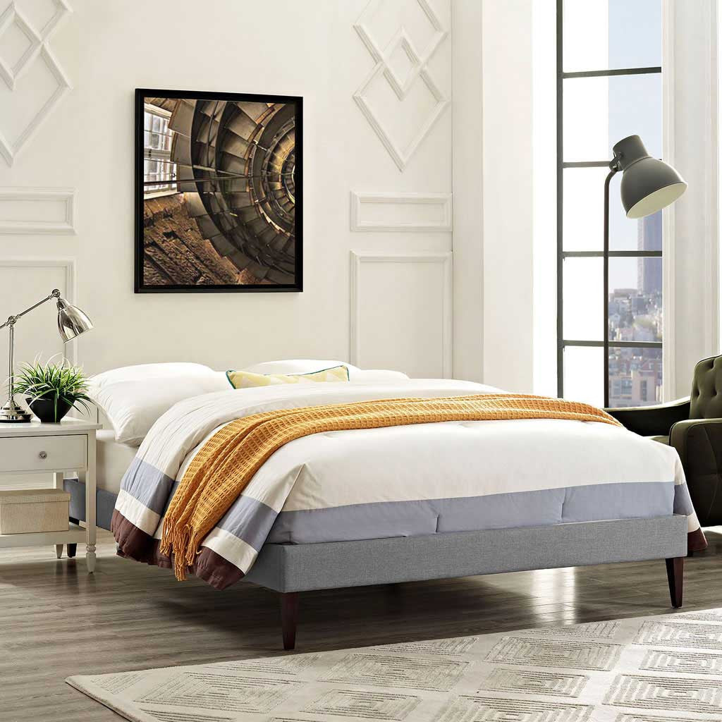 Soren Fabric Bed Light Gray - Froy.com