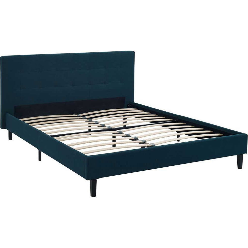 Lester Fabric Bed Azure - Froy.com