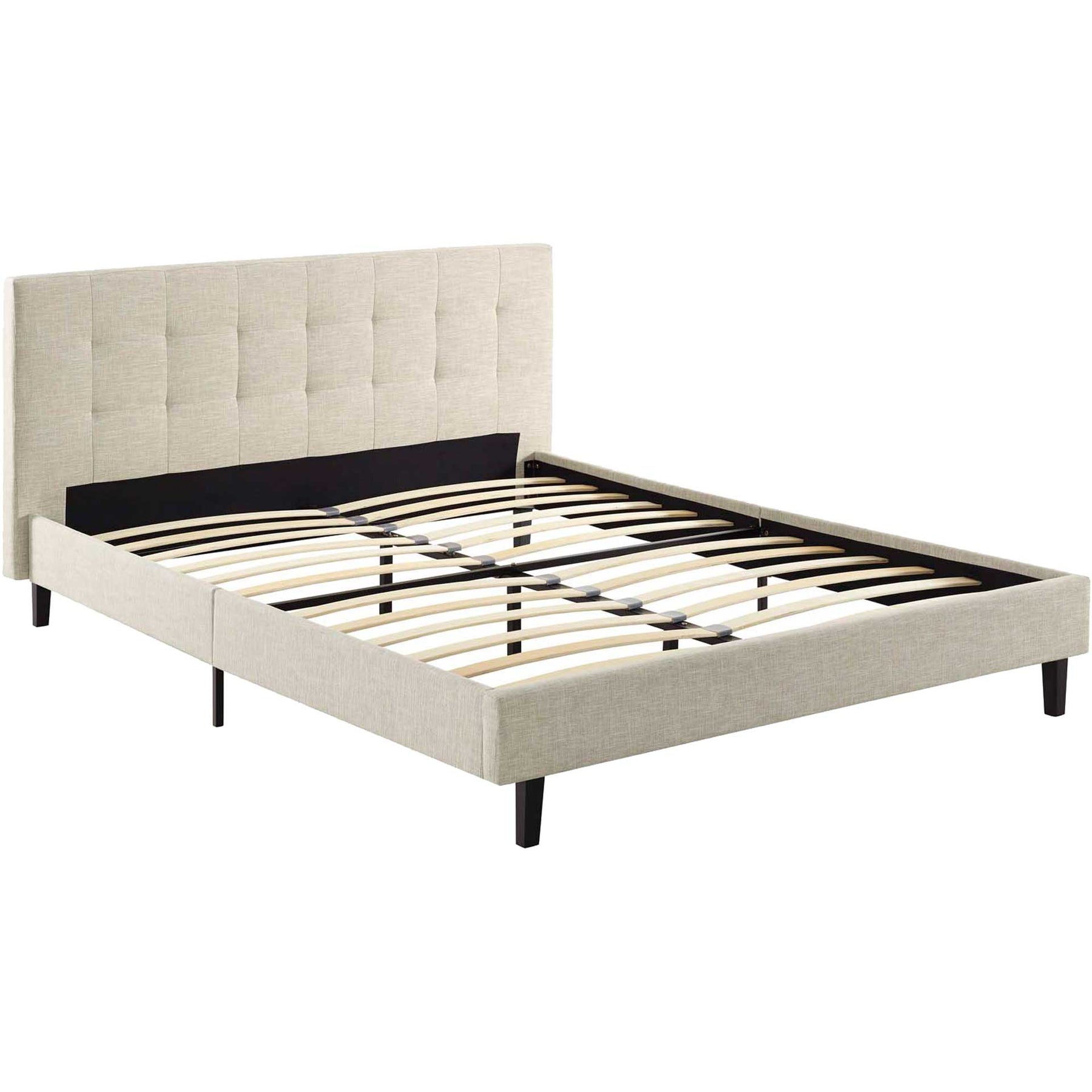Lester Fabric Bed Beige - Froy.com