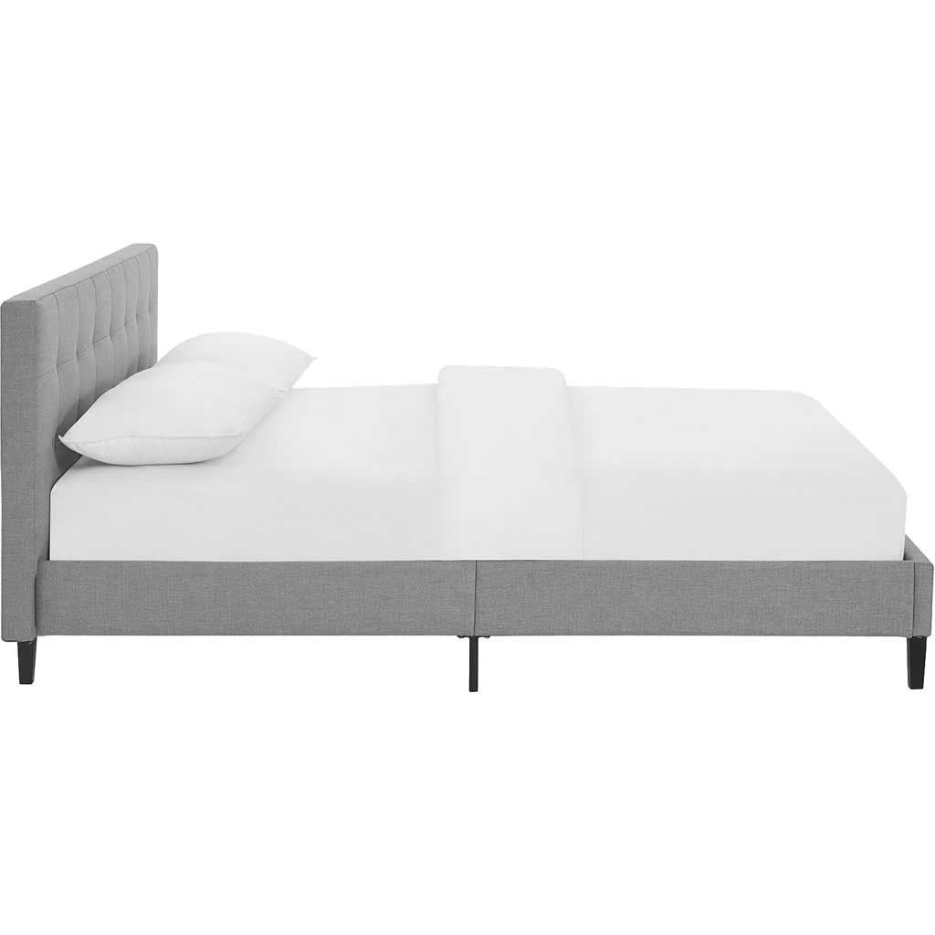 Lester Fabric Bed Light Gray - Froy.com