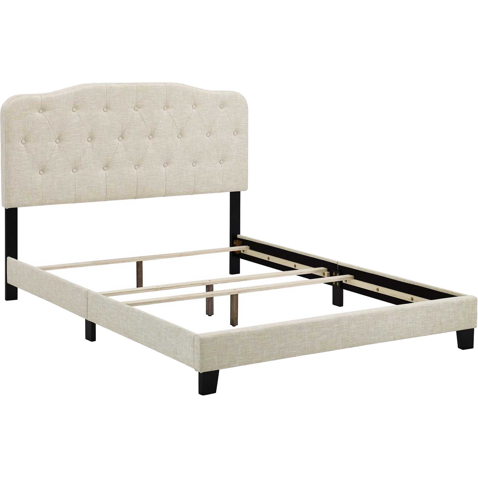 Amelie Upholstered Fabric Bed Beige - Froy.com