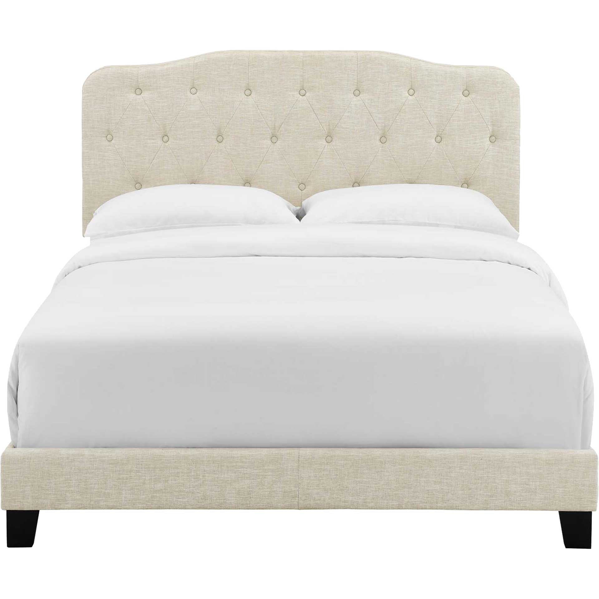 Amelie Upholstered Fabric Bed Beige - Froy.com