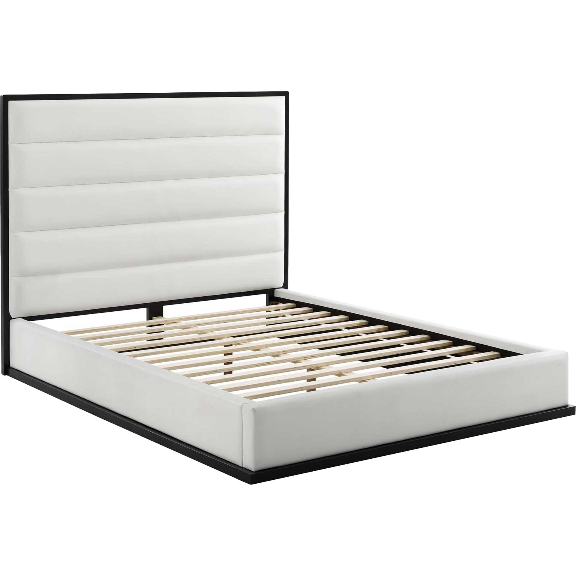 Asher Faux Leather Leather Platform Bed White - Froy.com