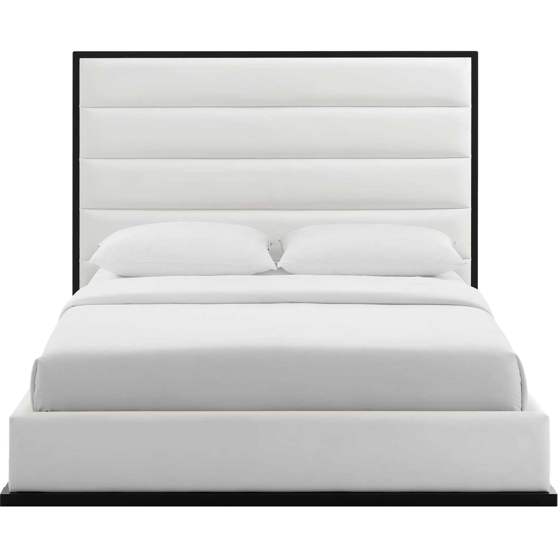 Asher Faux Leather Leather Platform Bed White - Froy.com