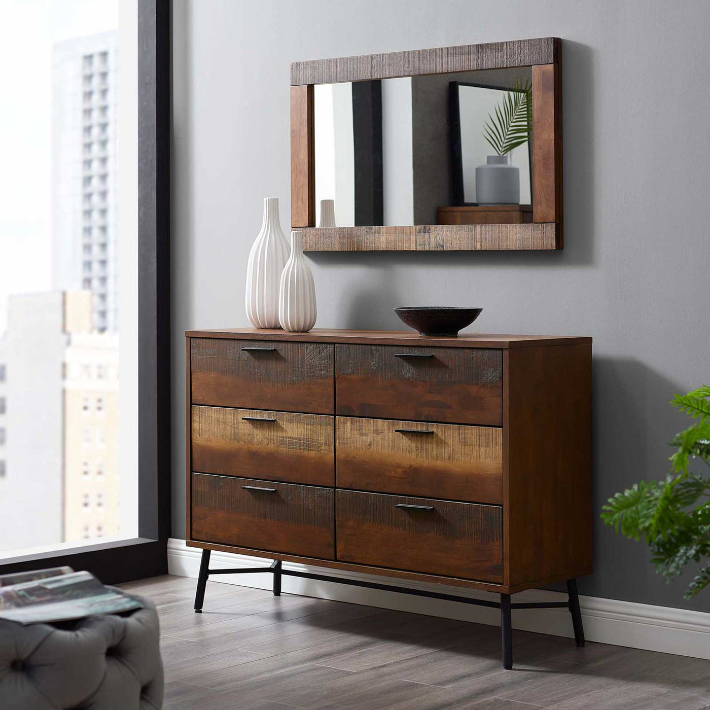 Alamosa Rustic Wood Dresser Walnut - Froy.com