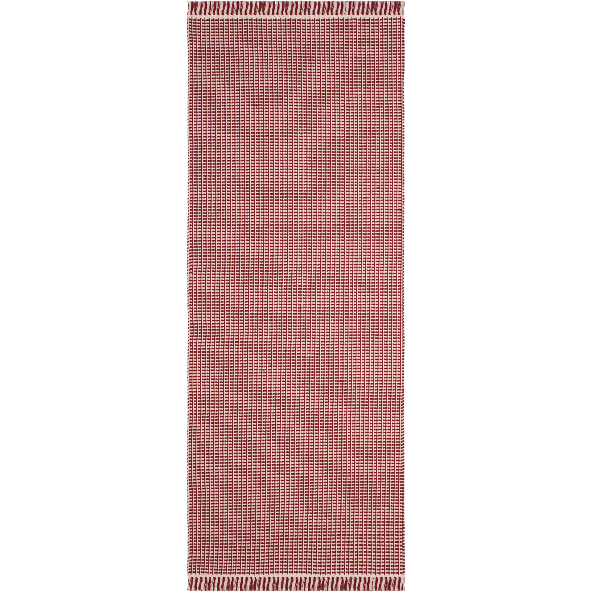 Montauk Fringe Ivory/Red Runner Rug - Froy.com