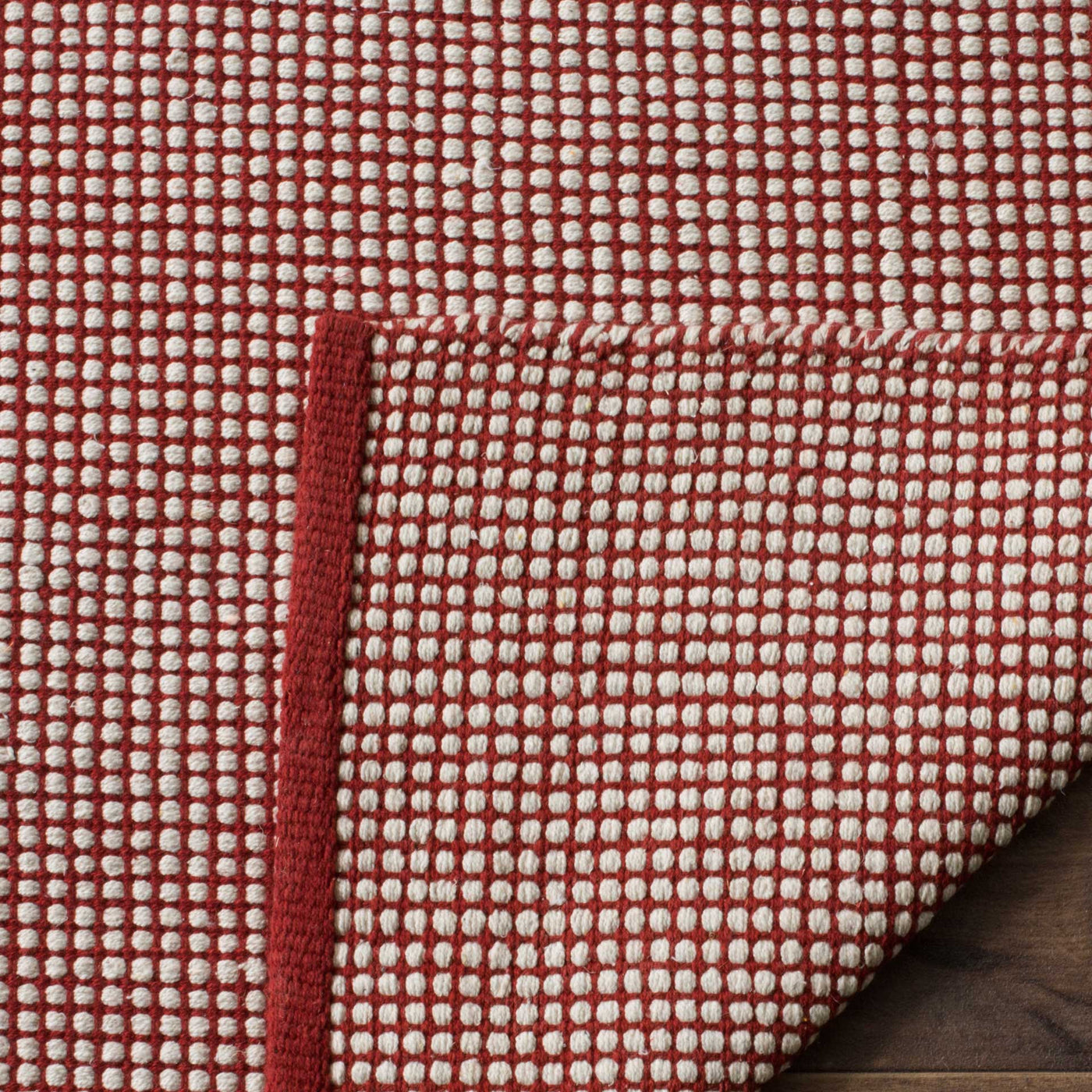 Montauk Gingham Ivory/Red Area Rug - Froy.com