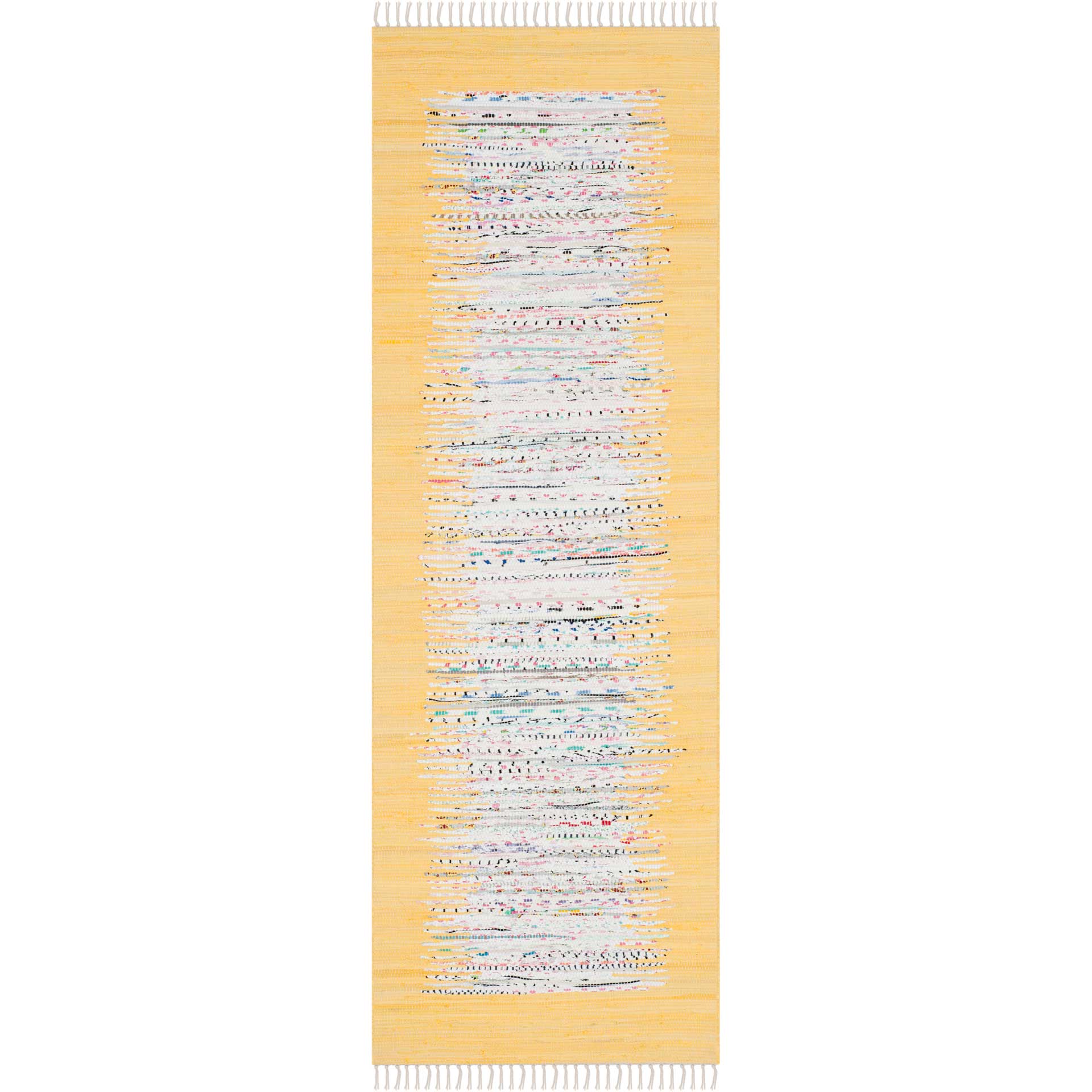 Montauk Border Ivory/Yellow Runner Rug - Froy.com