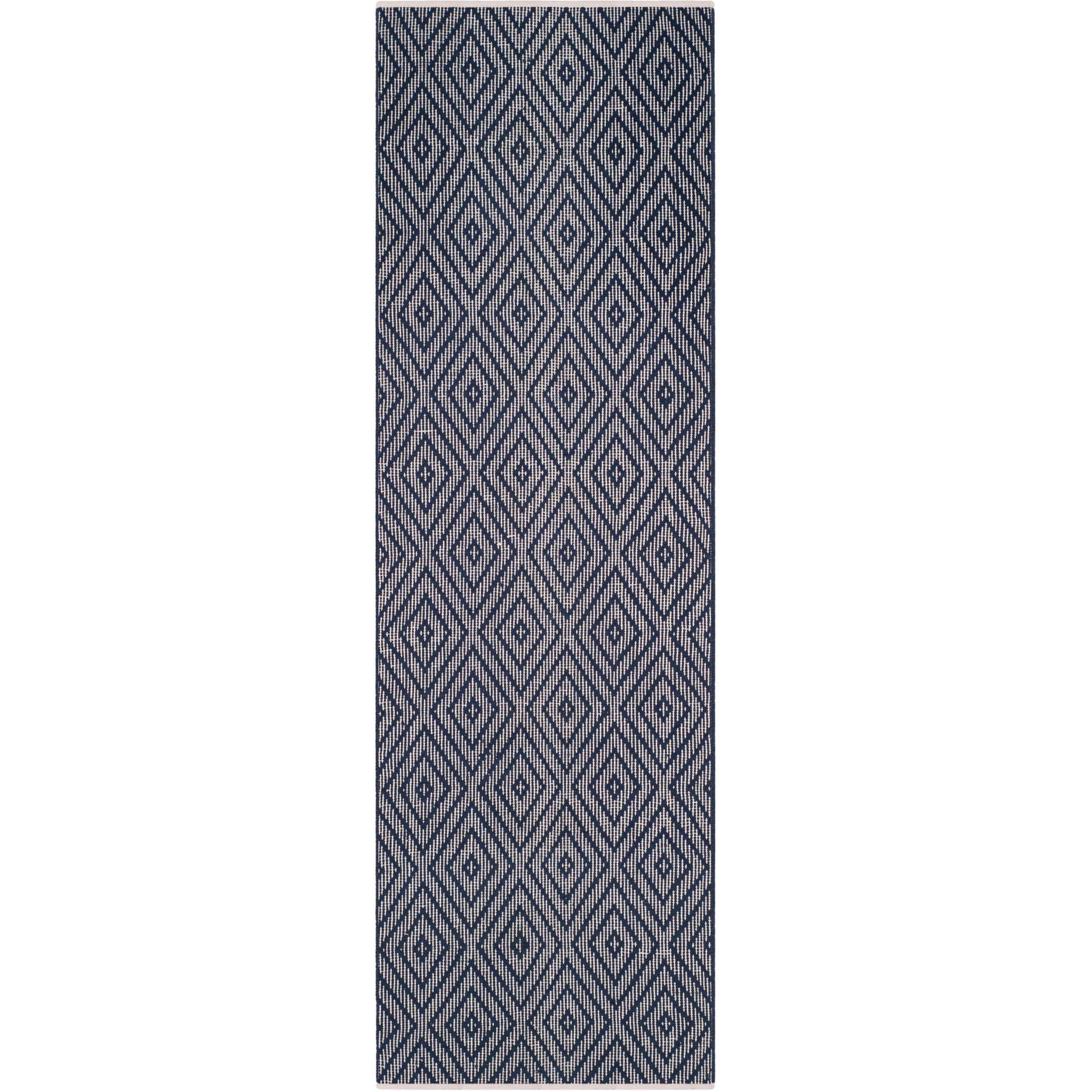 Montauk Diamond Navy/Ivory Runner Rug - Froy.com