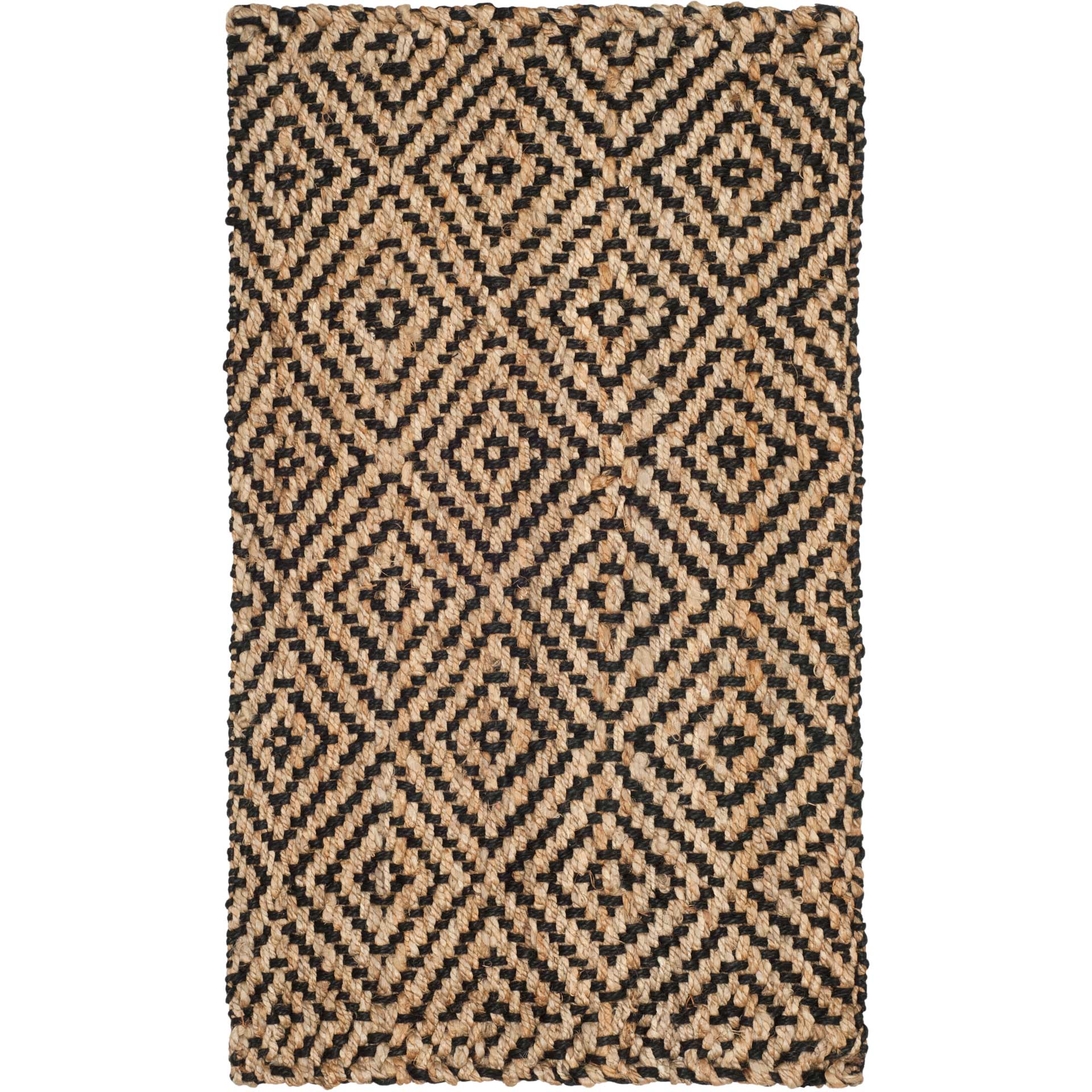 Natural Fiber Diamond Natural/Black Area Rug - Froy.com