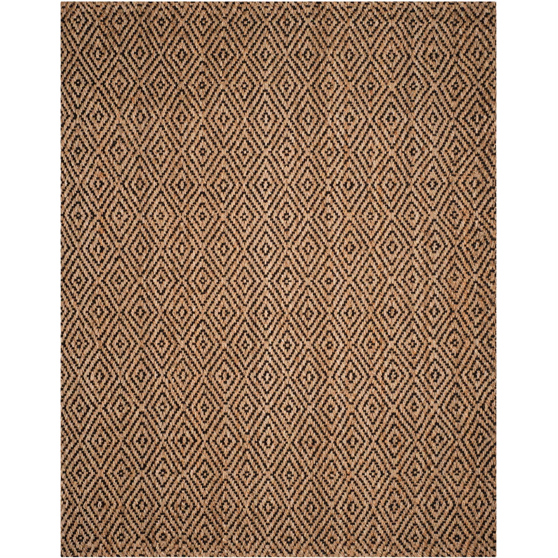 Natural Fiber Diamond Natural/Black Area Rug - Froy.com