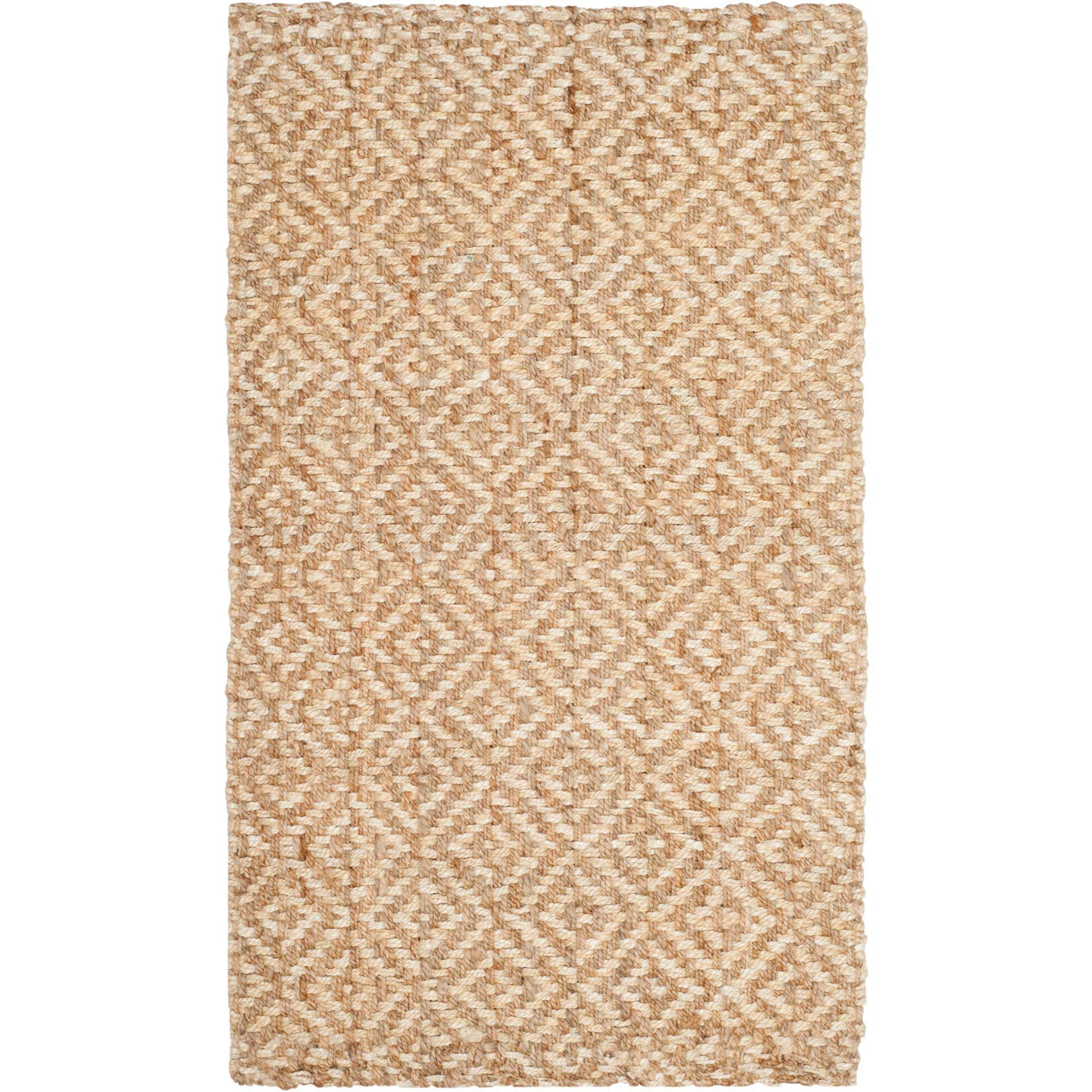 Natural Fiber Diamond Ivory/Natural Area Rug - Froy.com