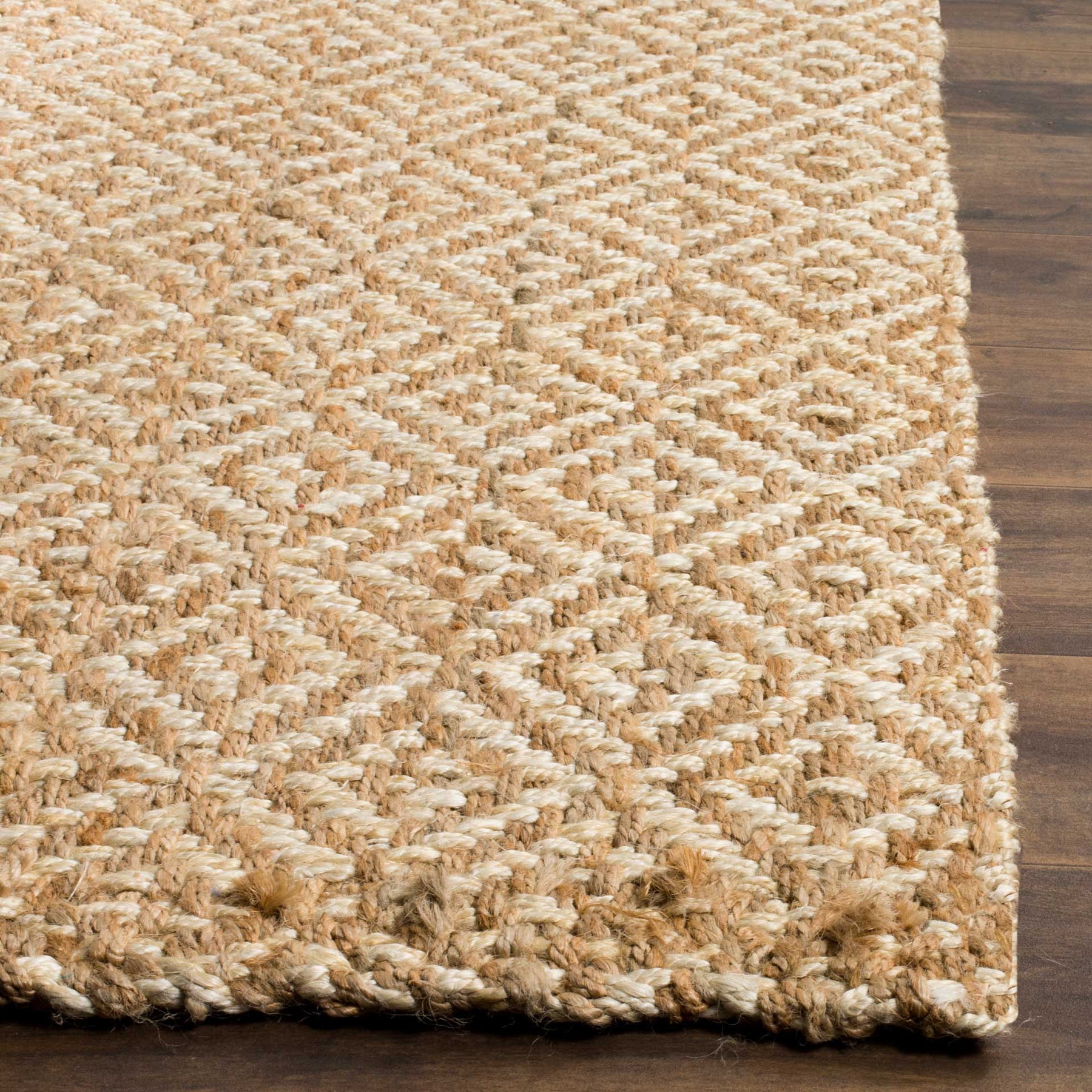 Natural Fiber Diamond Ivory/Natural Area Rug - Froy.com