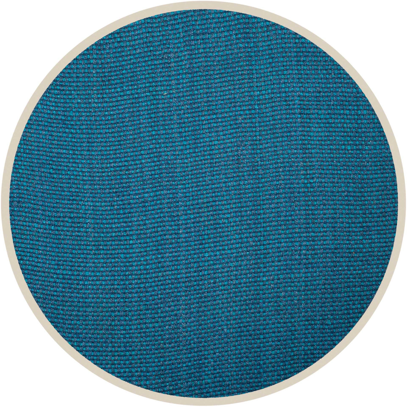 Natural Fiber Blue Round Rug - Froy.com