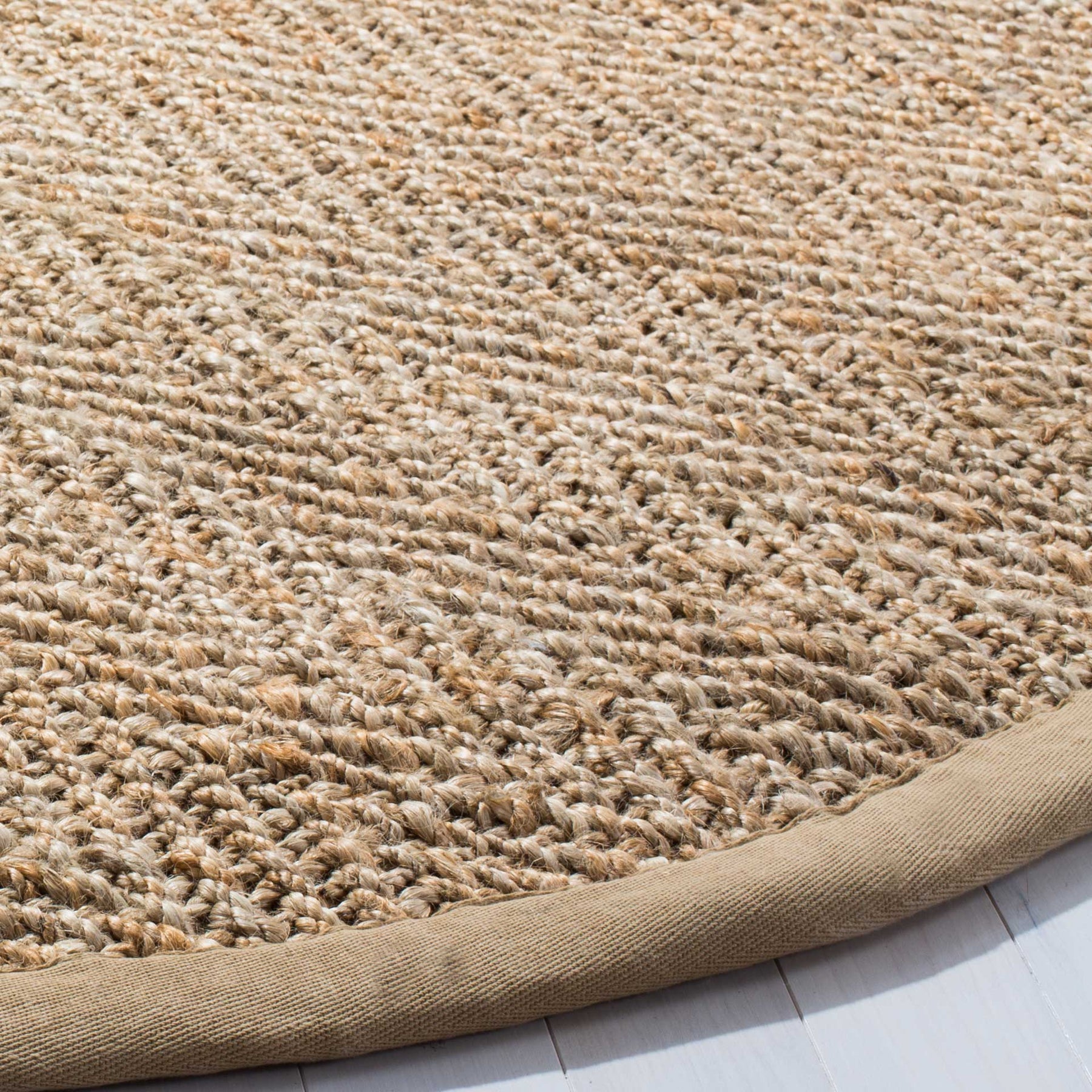 Natural Fiber Chevron Natural Round Rug - Froy.com