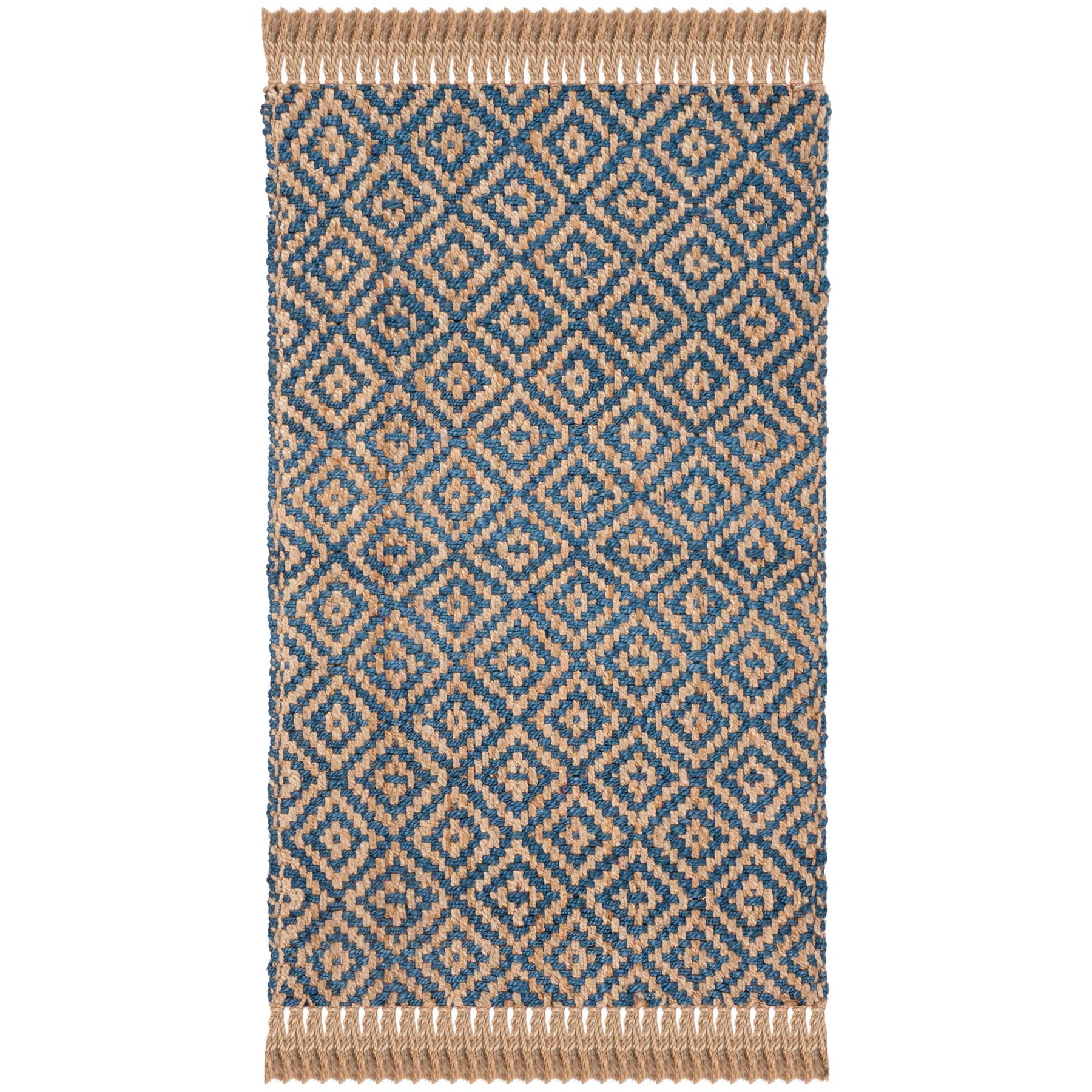 Natural Fiber Tropical Blue/Natural Area Rug - Froy.com