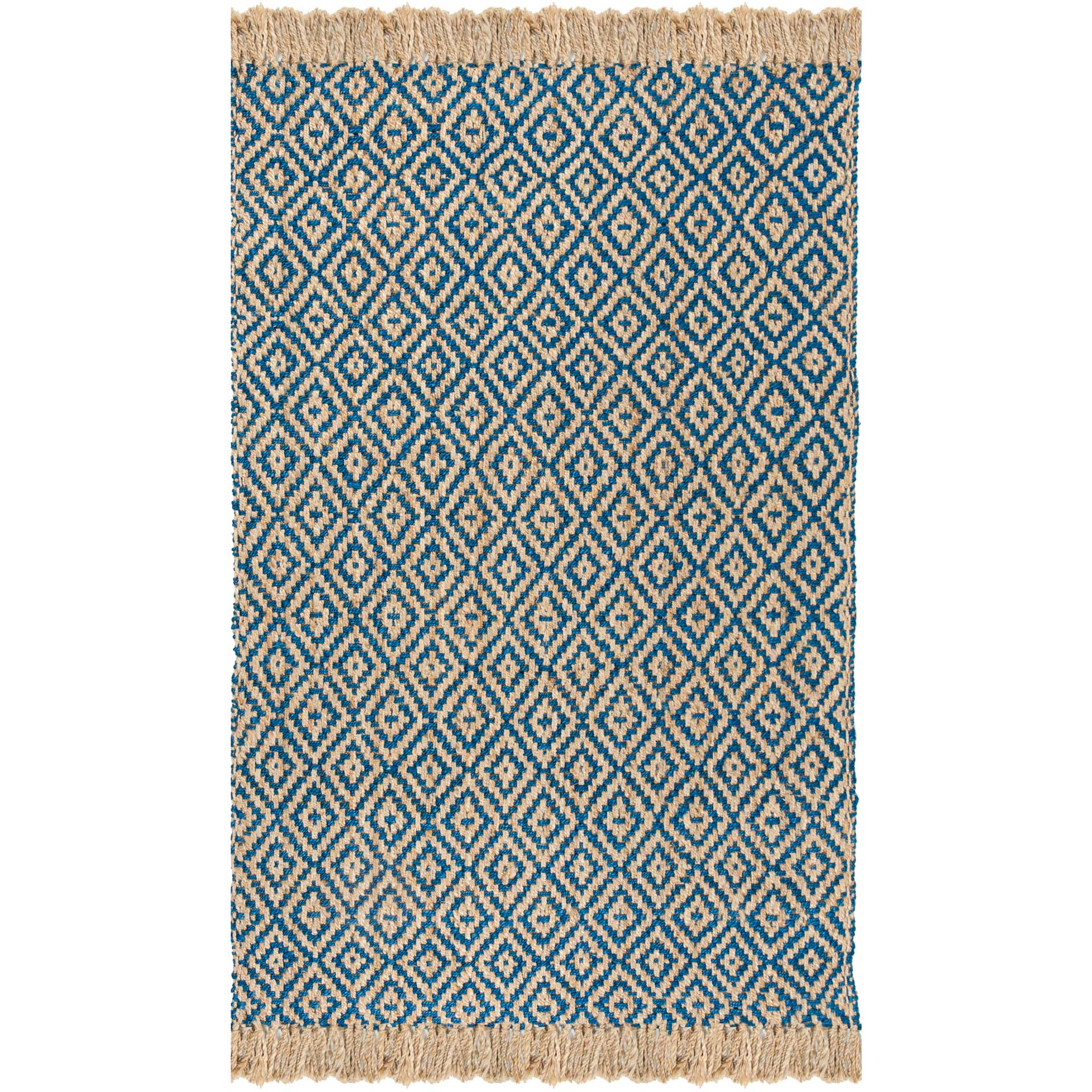 Natural Fiber Tropical Blue/Natural Area Rug - Froy.com
