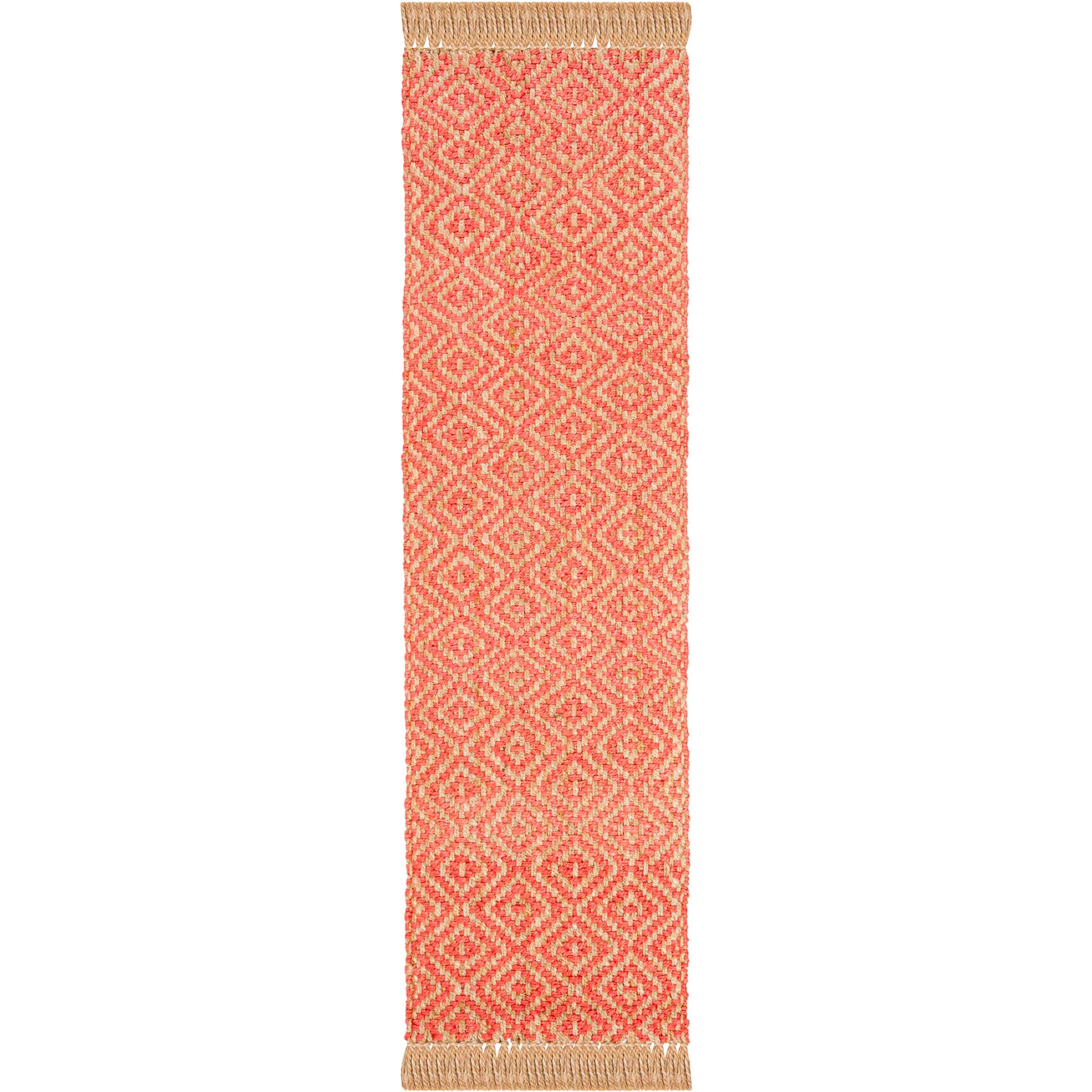Natural Fiber Fuchsia/Natural Runner Rug - Froy.com