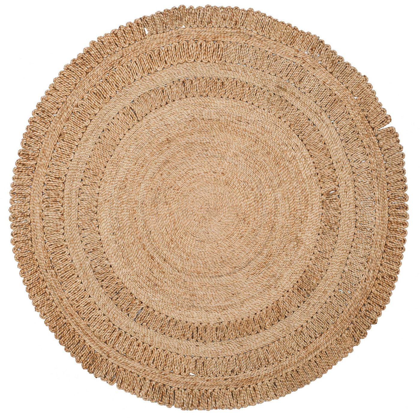 Natural Fiber Wave Natural Round Rug - Froy.com