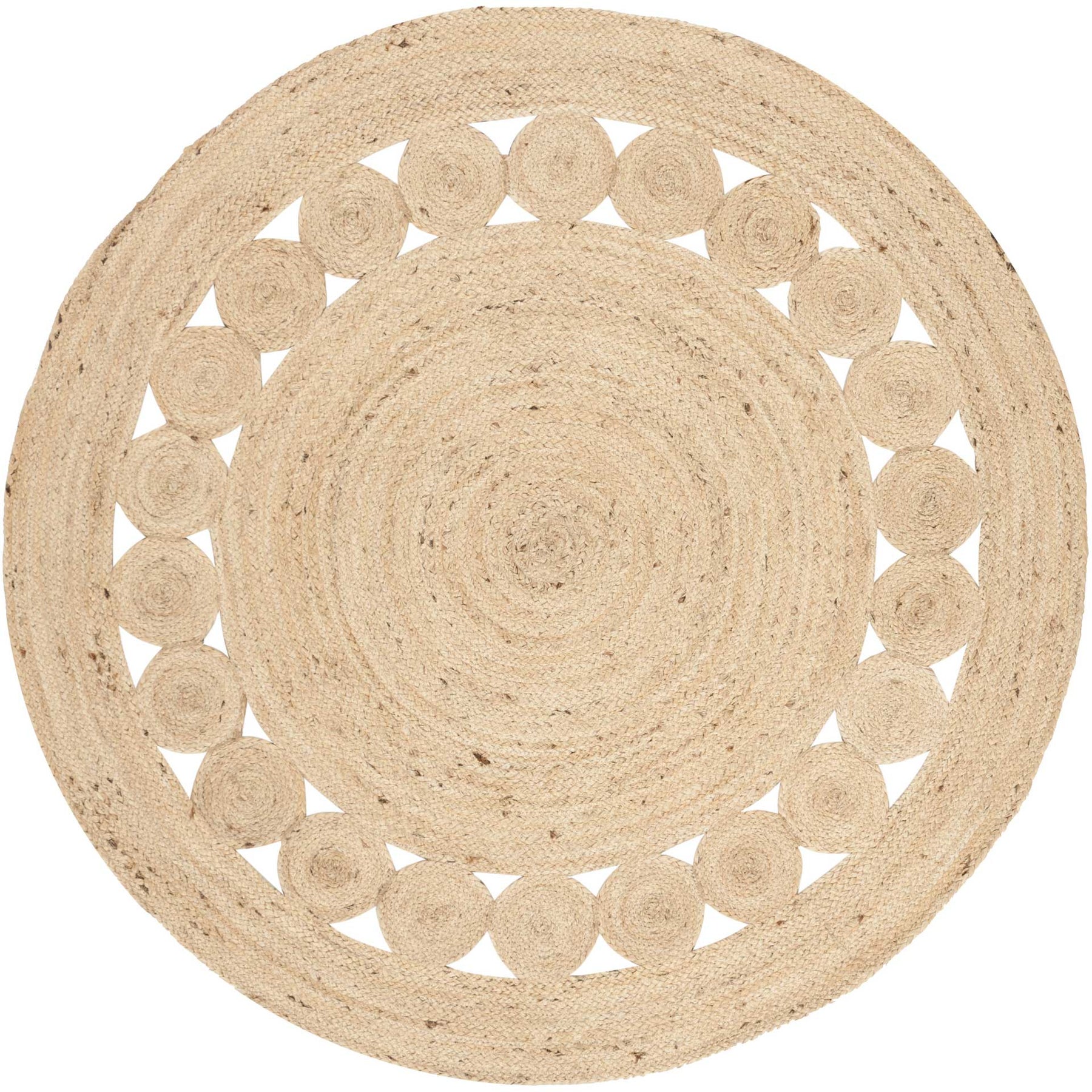 Natural Fiber Ivory Round Rug - Froy.com