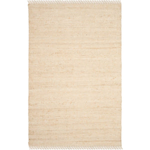 Natural Fiber Solid Ivory Area Rug - Froy.com