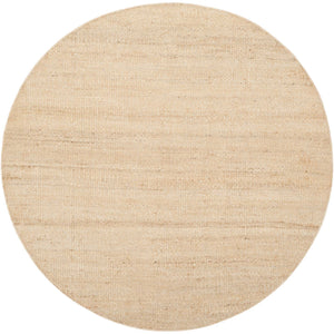 Natural Fiber Solid Ivory Round Rug - Froy.com
