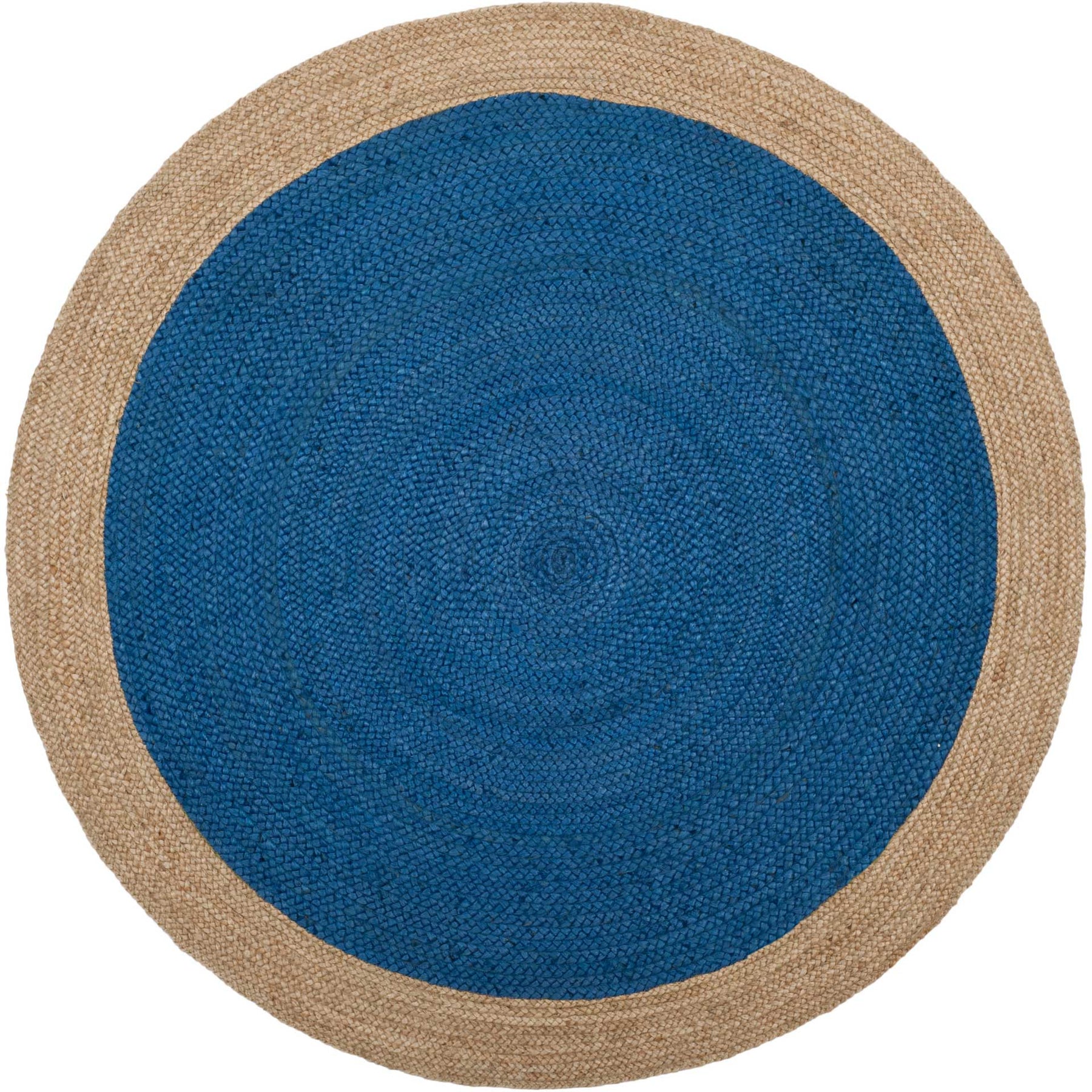 Natural Fiber Royal Blue/Natural Round Rug - Froy.com