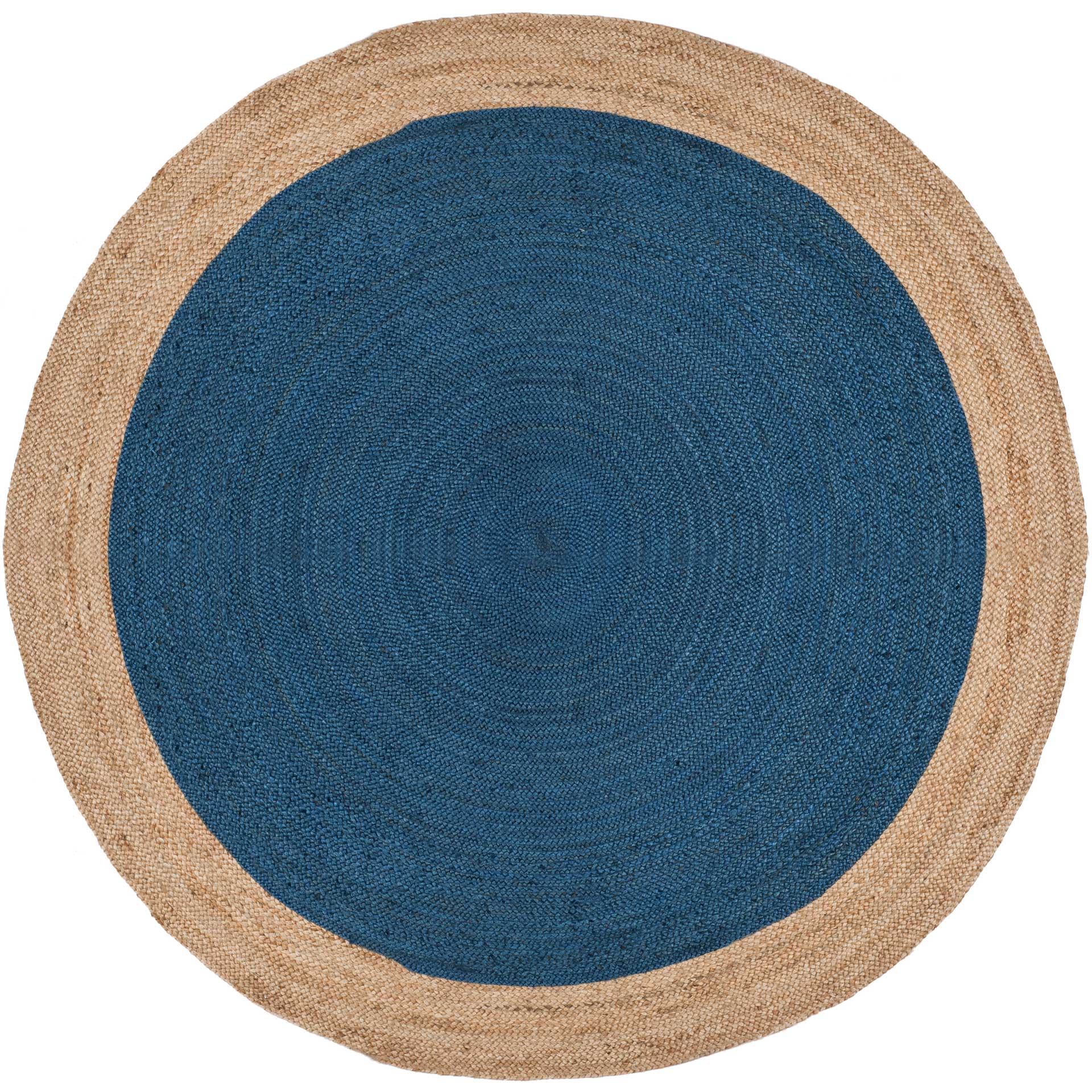 Natural Fiber Royal Blue/Natural Round Rug - Froy.com