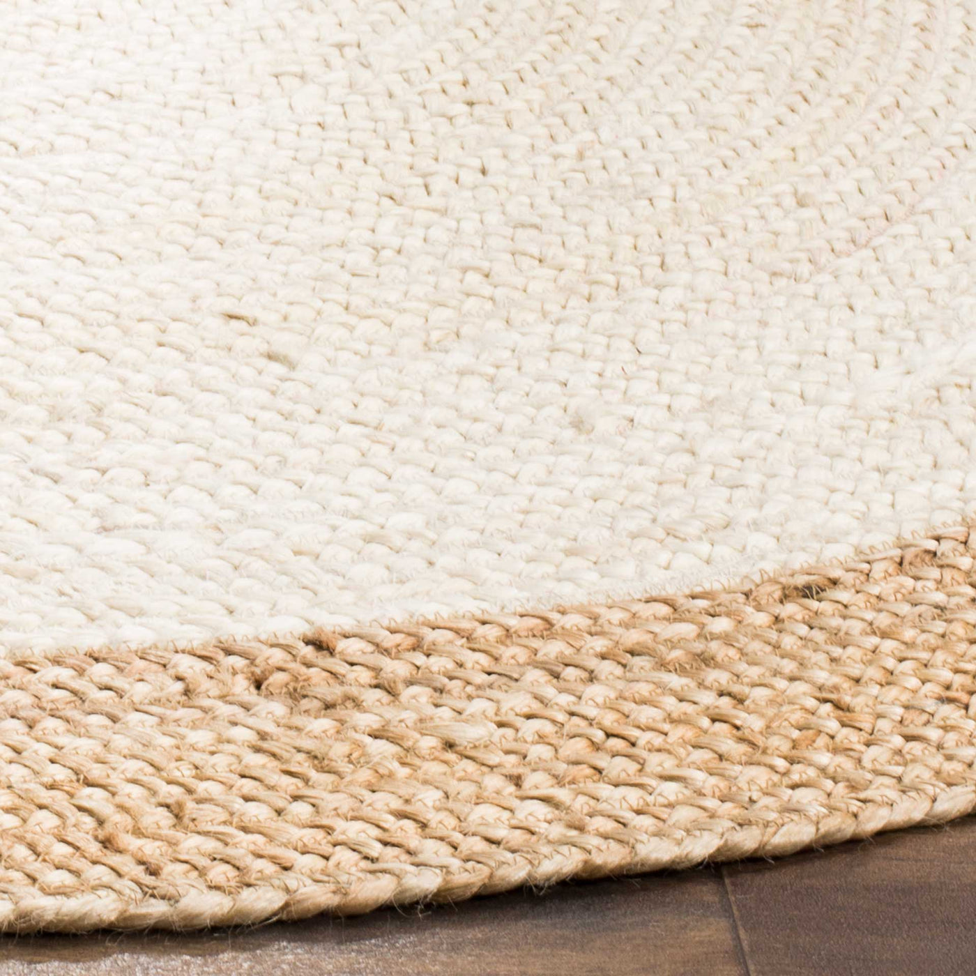 Natural Fiber Ivory/Natural Round Rug - Froy.com