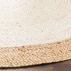 Natural Fiber Ivory/Natural Round Rug - Froy.com