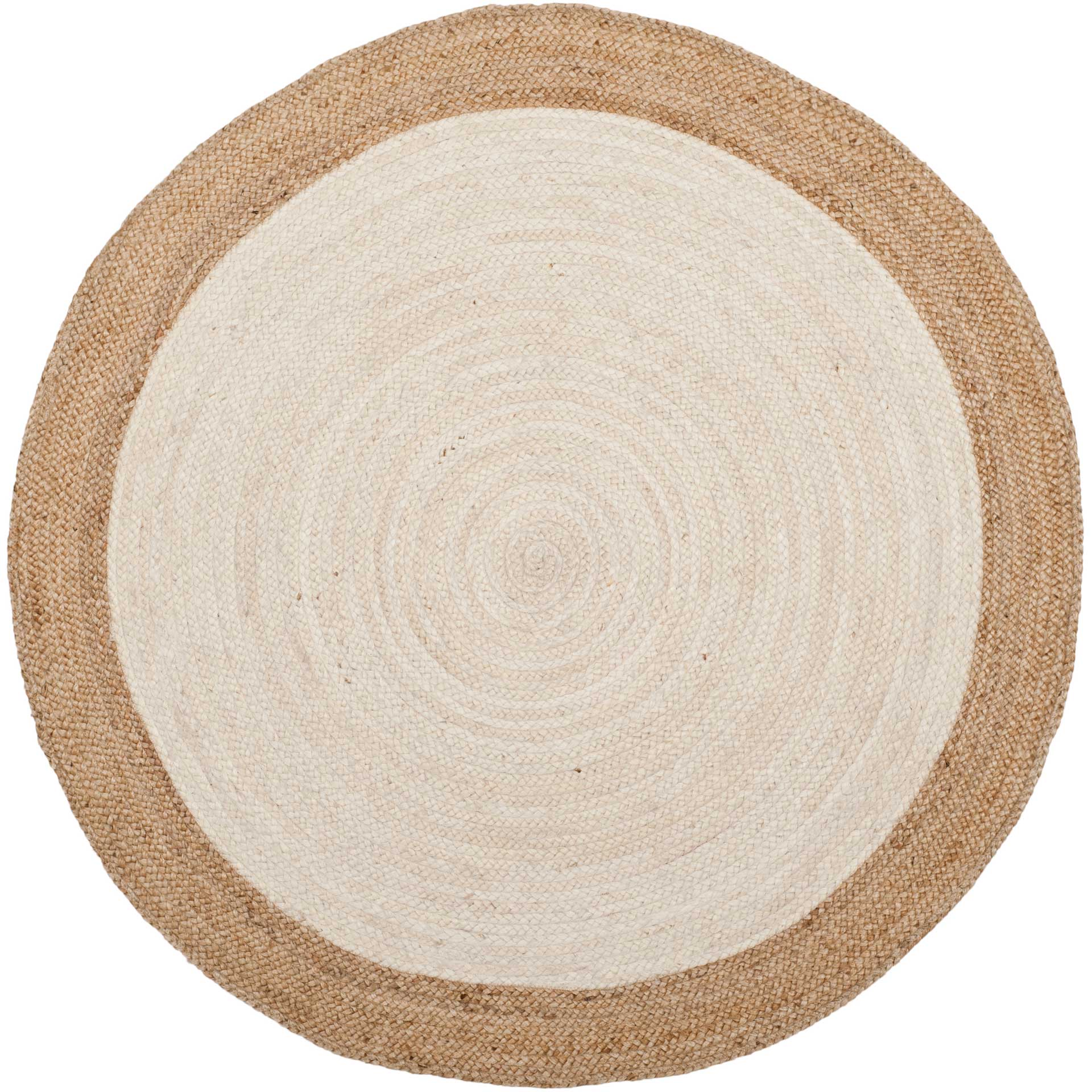 Natural Fiber Ivory/Natural Round Rug - Froy.com