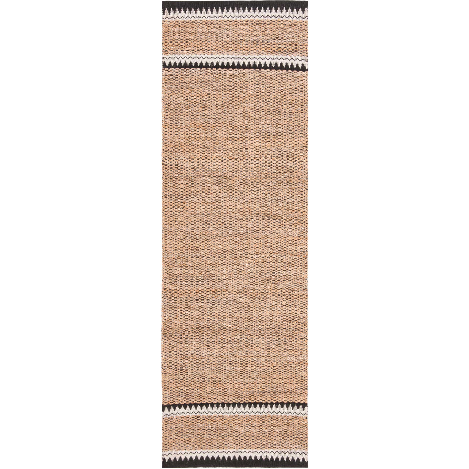 Natural Fiber Natural/Black Runner Rug - Froy.com