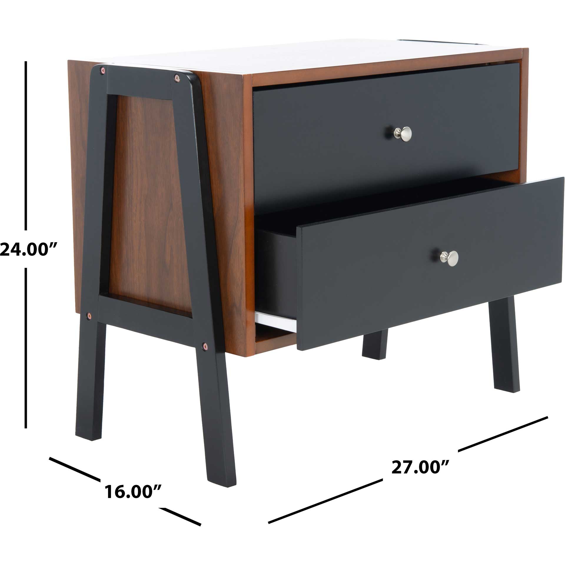 Winnie Night Stand Walnut/Black - Froy.com