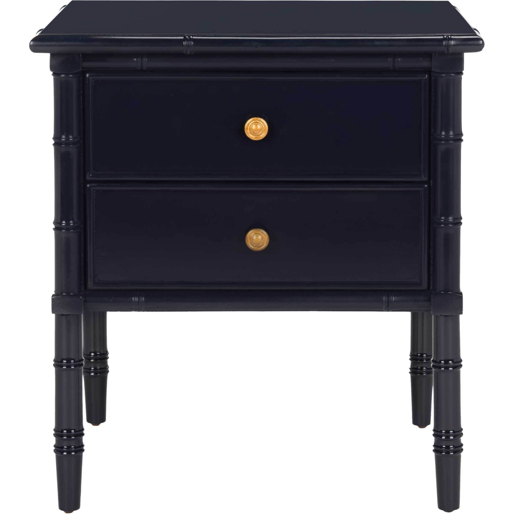 Mitchell 2 Drawer Bamboo Nightstand Navy - Froy.com
