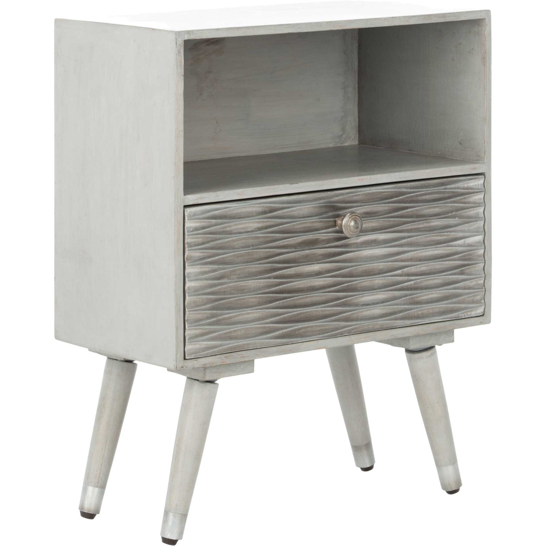 Braith 1 Drawer Textured Nightstand Gray Walnut - Froy.com