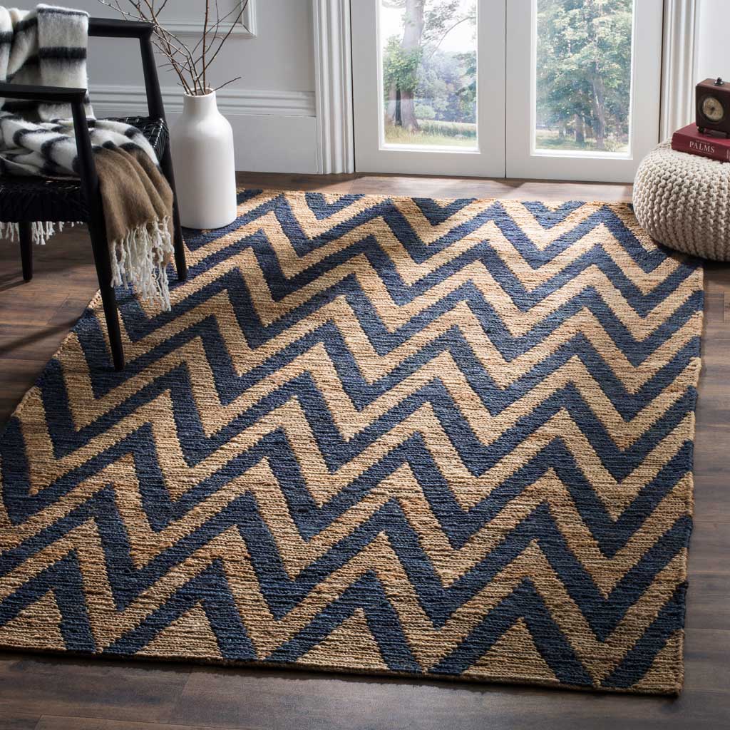 Organic Blue/Natural Area Rug - Froy.com