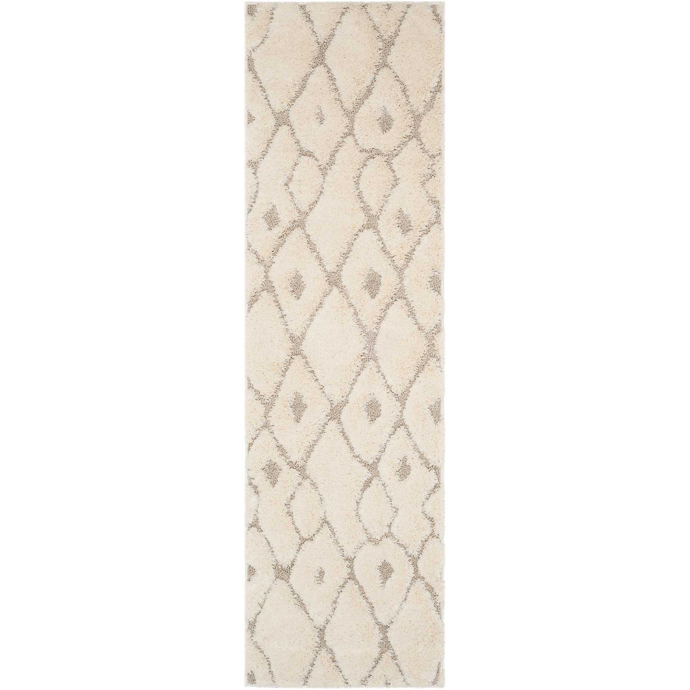 Olympia Shag Cream/Beige Runner Rug - Froy.com