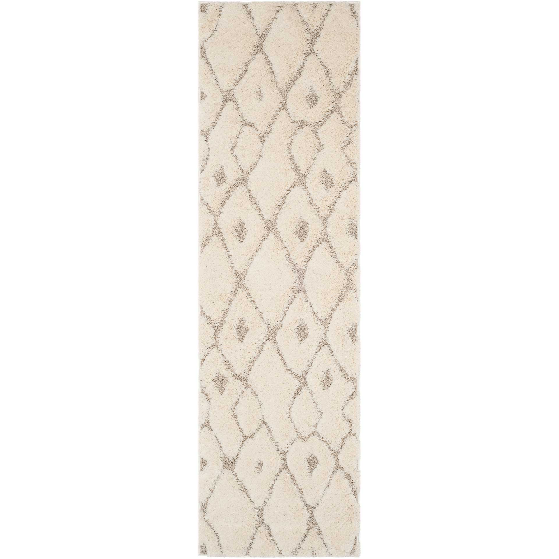 Olympia Shag Cream/Beige Runner Rug - Froy.com