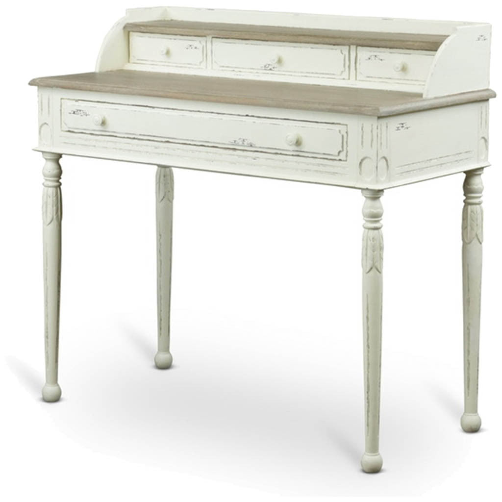 Angela French Accent Desk Distressed White - Froy.com