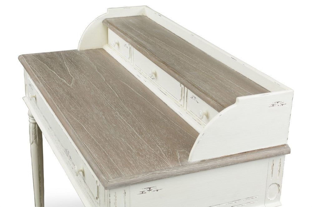 Angela French Accent Desk Distressed White - Froy.com