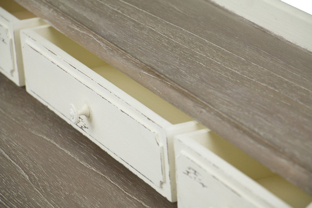 Angela French Accent Desk Distressed White - Froy.com
