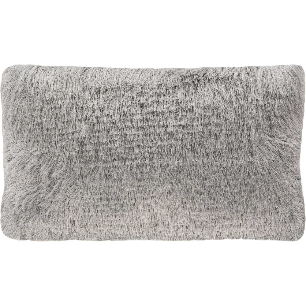 Cactus Silk Shag Pillow Silver - Froy.com