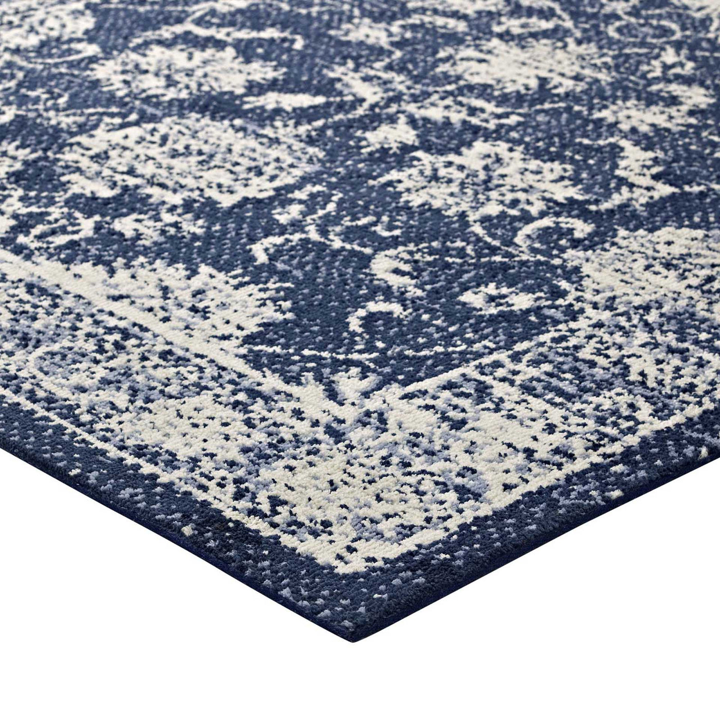 Kavin Area Rug Dark Blue/Ivory - Froy.com