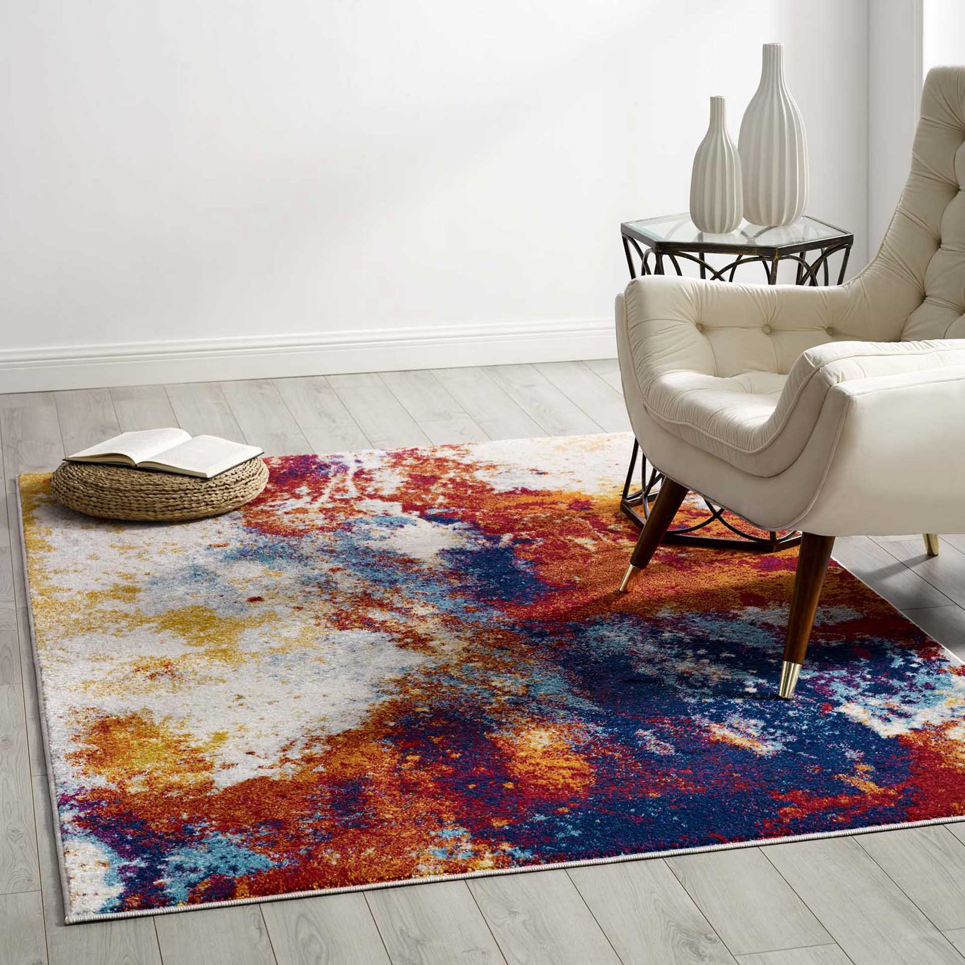 Eastham Area Rug Red/Orange/Yellow/Blue/Ivory - Froy.com