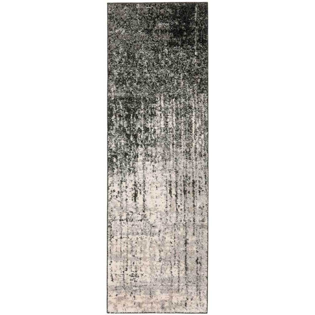 Retro Black/Light Gray Runner Rug - Froy.com