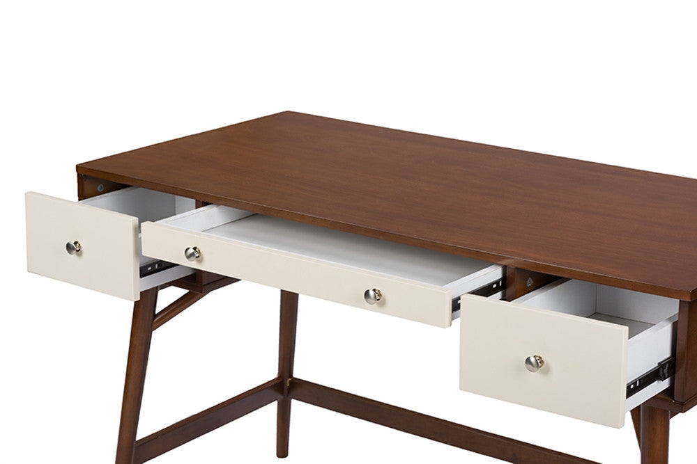 Duke Desk Walnut/Cream - Froy.com
