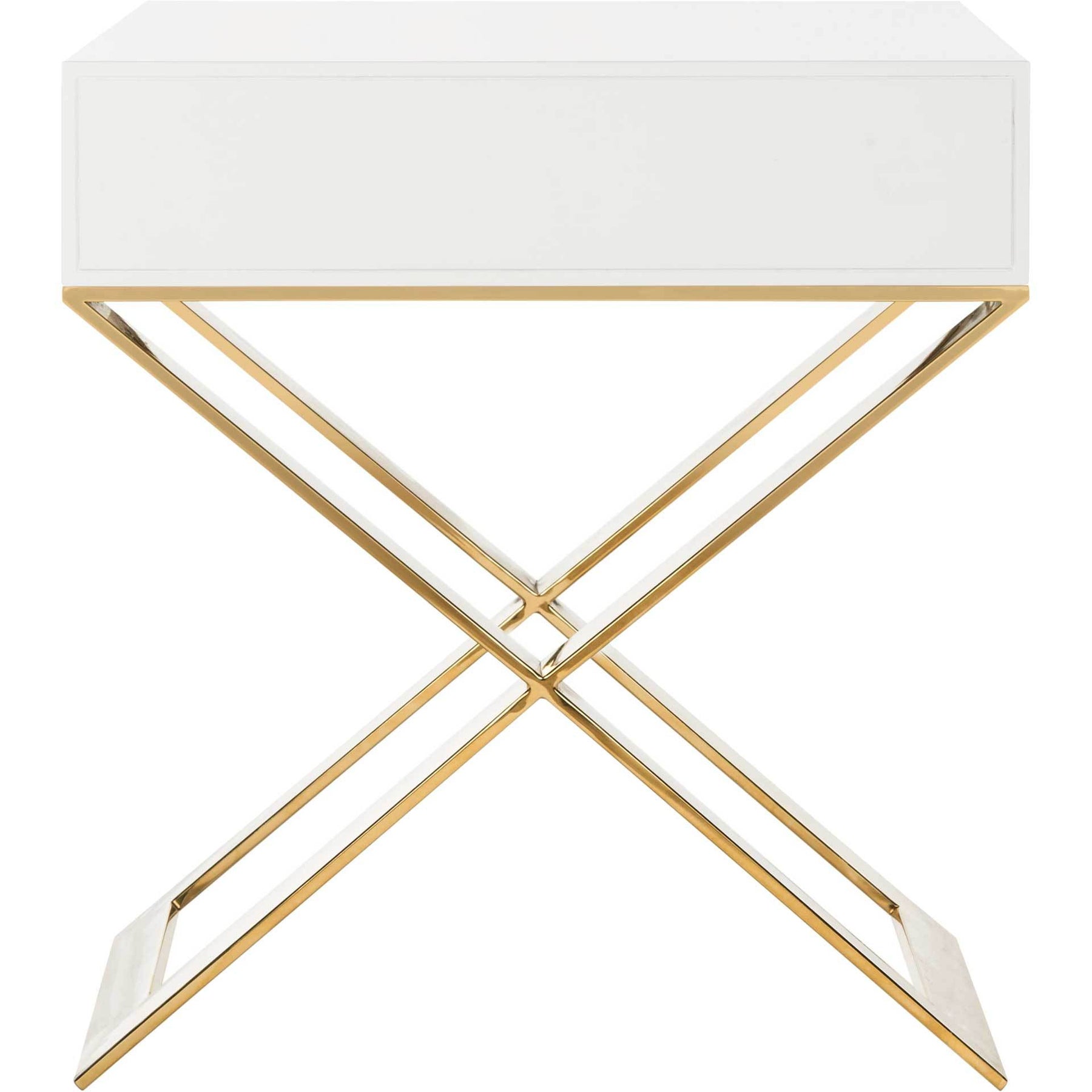 Yoali Side Table White/Gold - Froy.com