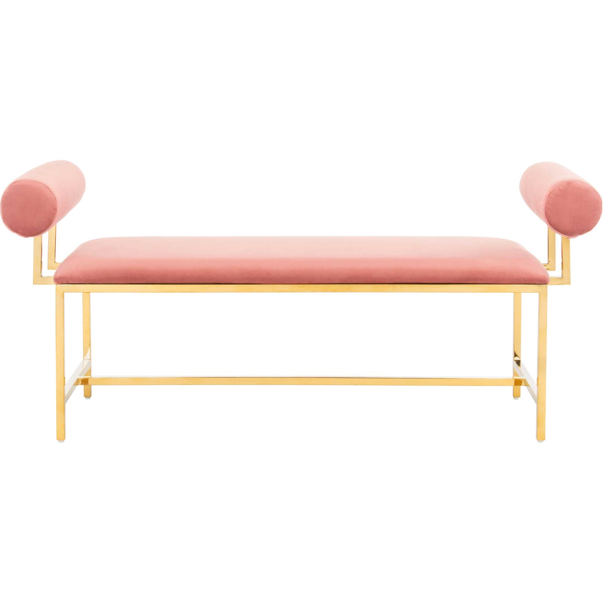 Julius Modern Bench Dusty Rose/Gold - Froy.com
